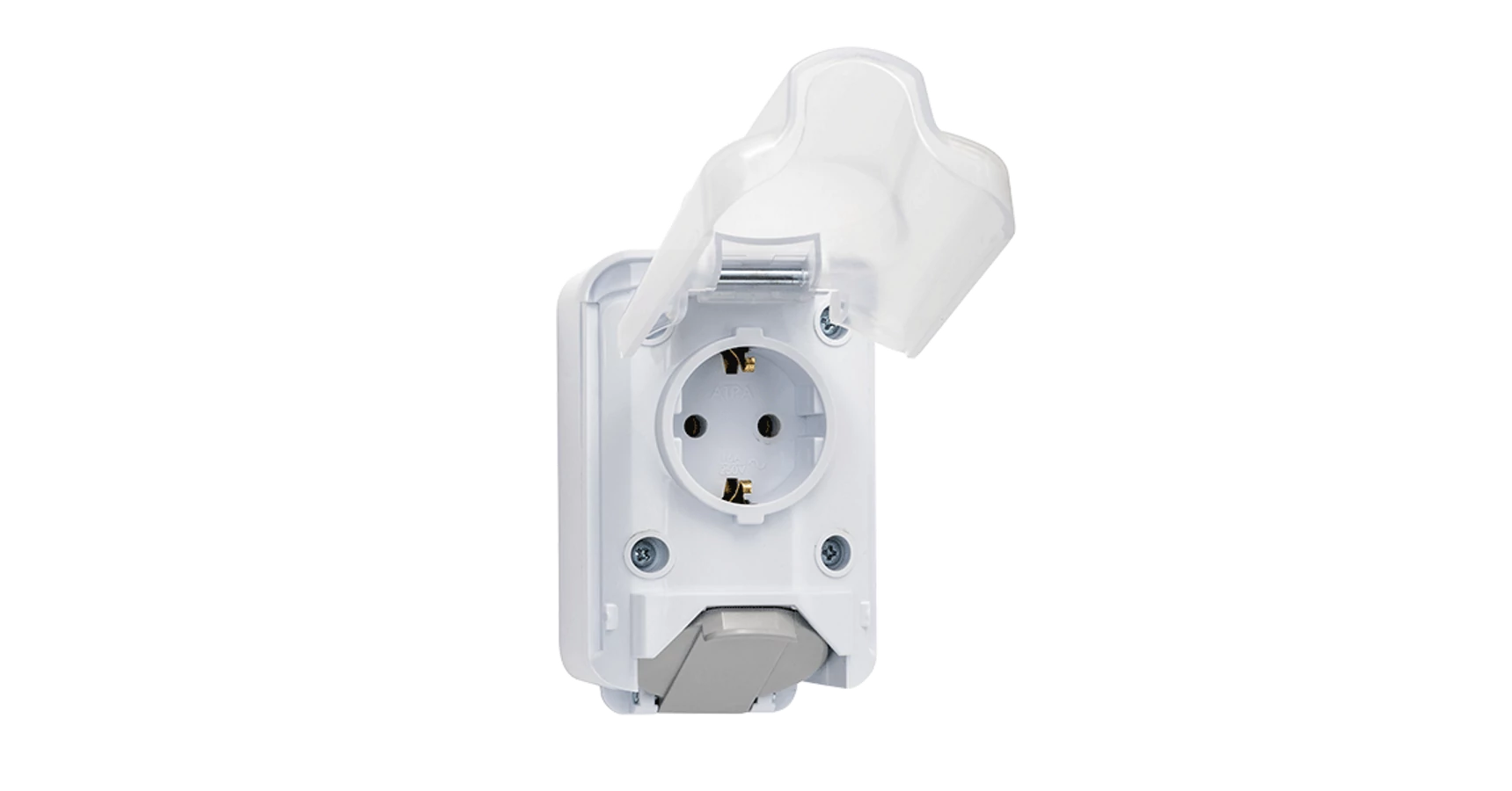 SOCKET+ SOCKET GERMAN TYPE 16A 250V WHITE, IP44